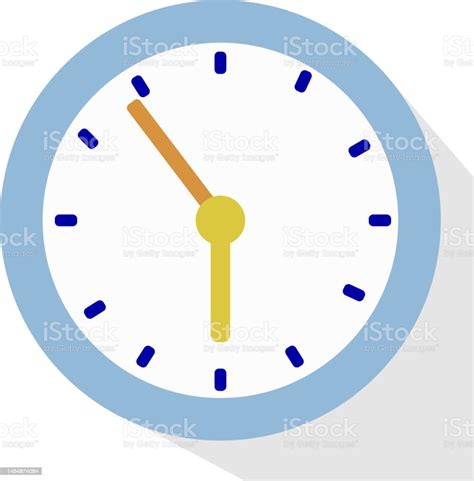 Ilustración De Icono De Reloj En Estilo Plano Temporizador Redondo Sobre Fondo Azul Reloj