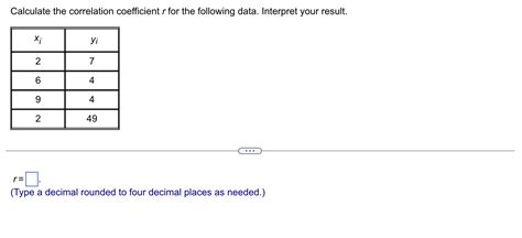 Solved Calculate The Correlation Coefficient R For The Chegg Com
