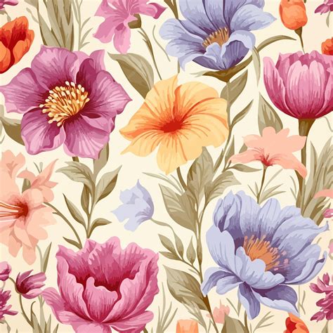 Elegant Vintage Floral Wallpaper Background Pattern Premium Ai