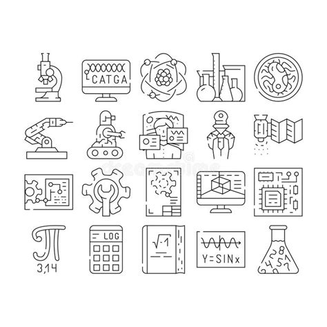 Stem Engineer Process And Science Icons Set Vector Stock Vector Illustration Of Formula Book