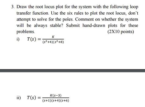 Solved Draw The Root Locus Plot For The System With The Chegg Com