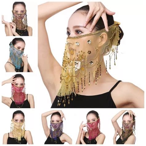 Belly Dancing Veils Costumes Mesh Face Veil Indian Belly Dance Veil Face Veil 1159 Picclick Ca