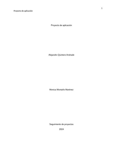 Seguimiento De Proyectos Proyecto De Aplicación Pdf