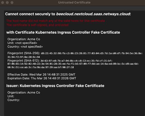 Untrusted Certificate Error ℹ️ Support Nextcloud Community