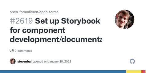 Set Up Storybook For Component Developmentdocumentation · Issue 2619 · Open Formulierenopen