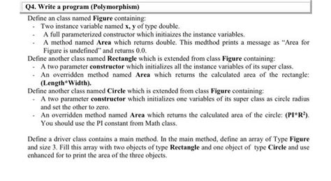 Solved Q4 Write A Program Polymorphism Define An Class