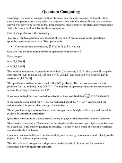 quantum computing draft 1 pdf theoretical computer science