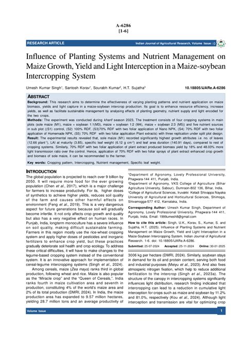 Pdf Influence Of Planting Systems And Nutrient Management On Maize Growth Yield And Light
