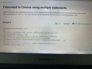 Answered Fahrenheit To Celsius Using Multiple Bartleby