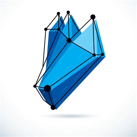 Premium Vector Abstract Geometric 3d Wireframe Object Corporate