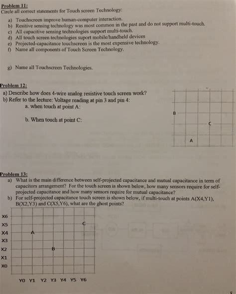Solved Circle All Correct Statements For Touch Screen Chegg