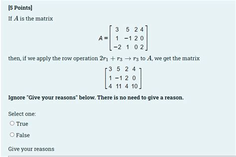 Solved The Following Matrix Is In Reduced Row Echelon Form Chegg
