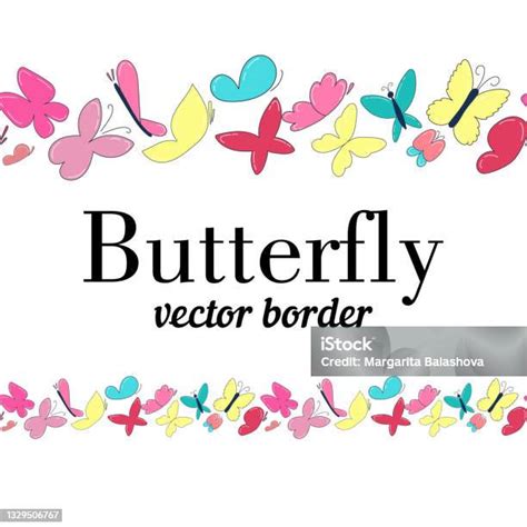 귀여운 빛 나비와 비행에 색깔의 날개와 잠자리 플랫 스타일에 벡터 원활한 수평 테두리 0명에 대한 스톡 벡터 아트 및 기타 이미지 0명 개체 그룹 곤충 Istock