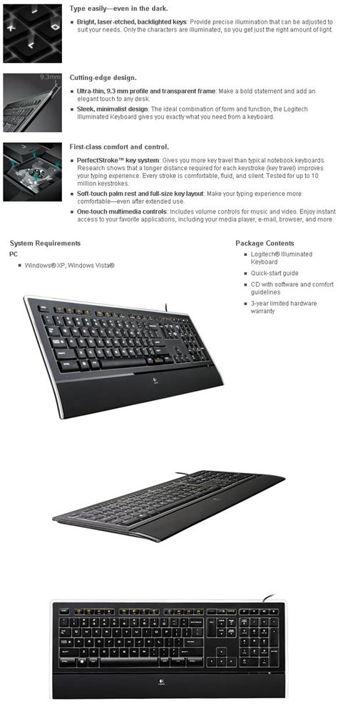 Buy Logitech Illuminated Keyboard Lt Pc Case Gear Australia