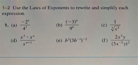 Solved Use The Laws Of Exponents To Rewrite And Simplify Chegg Com
