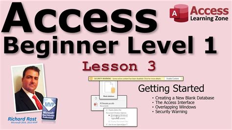 Microsoft Access Beginner 1 Lesson 03 Getting Started For Access