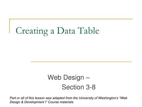 PPT Creating A Data Table PowerPoint Presentation Free Download ID