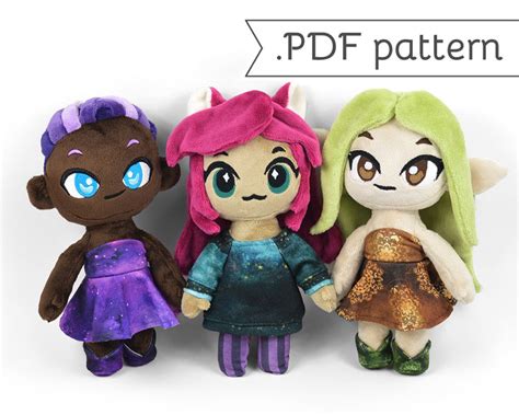 Chibi Human Doll Plush Sewing Pattern Pdf Tutorial With Removable