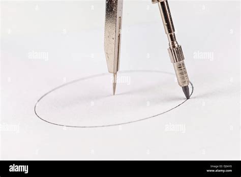 Compass Drawing Circle Stock Photo Alamy