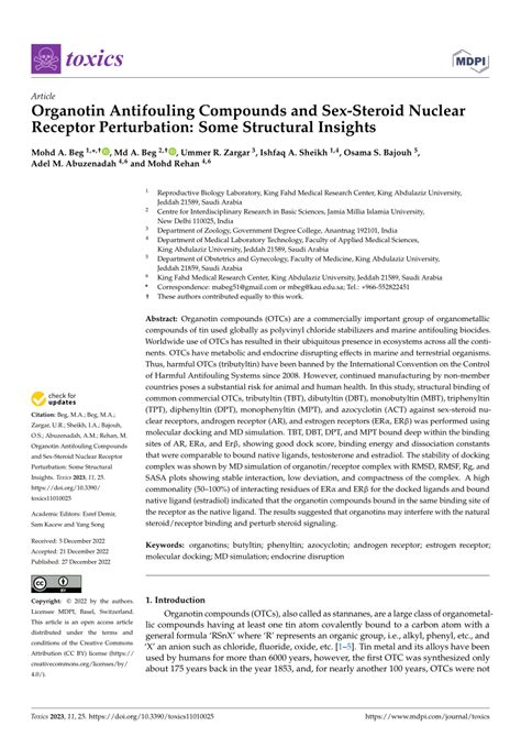 Pdf Organotin Antifouling Compounds And Sex Steroid Nuclear Receptor