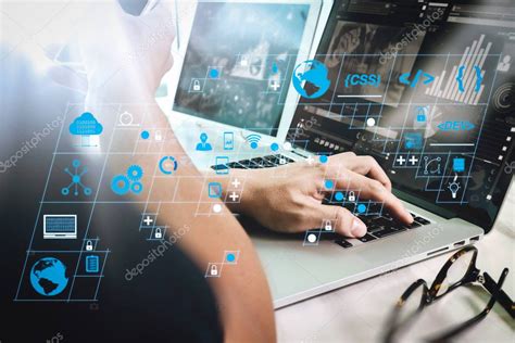 Desarrollador De Software De Codificación De Trabajo Con Ar Nuevo Diseño Iconos De La