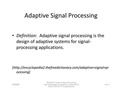 Introduction To Adaptive Signal Processing Pdf