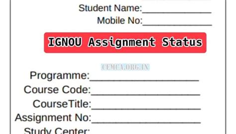 IGNOU Assignment Status Check Last Date Marks Direct Link Ignou Ac In