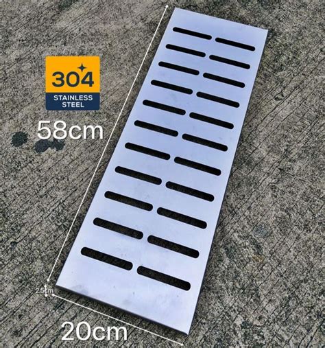 ฝาปิดรางระบายน้ำเสริมคาน กว้าง20cm X ยาว58cm เกรด304 Th
