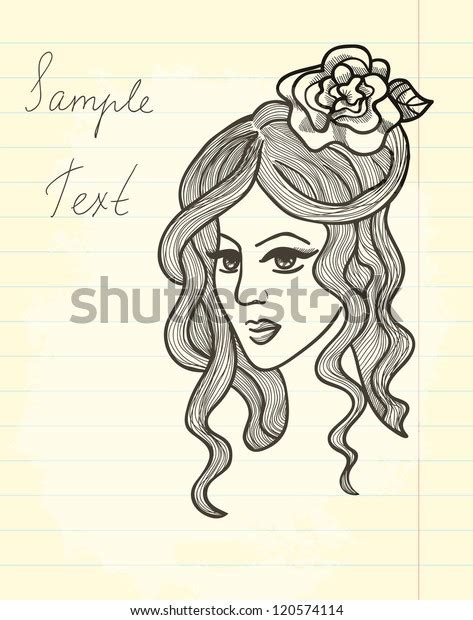 Vector Sheet Yellowed Lined Paper Beautiful Vector De Stock Libre De Regalías 120574114
