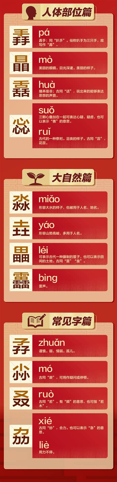 龘骉掱畾孨劦这些字，读对一半算你赢！新闻来源