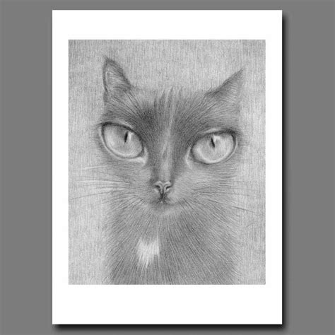 Black Cat Art Print Black Cat Art Big Eyes Art Pop Surrealism Cat