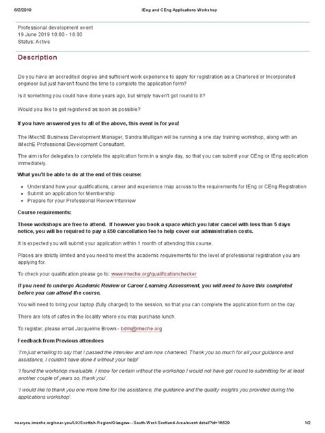 Ieng And Ceng Applications Workshop Pdf Science And Technology Engineering