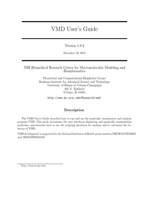 Vmd Users Guide Pdf Computing Computer Science