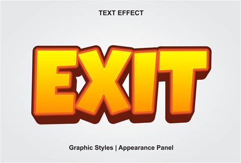 Exit Text Effect With Orange Color 3d Style And Editable 13323840