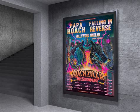 Custom Rockzilla Tour Papa Roach Poster Fan