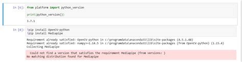 Unable To Install Mediapipe On Jupyter Notebook Python Version 371