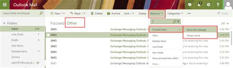 Using The Focused Inbox In Outlook Apps