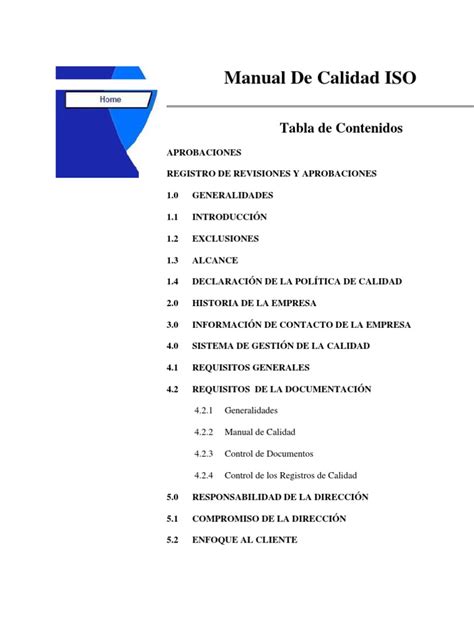 Manual De Calidad Iso 9001 Gestión De La Calidad Calidad Negocios