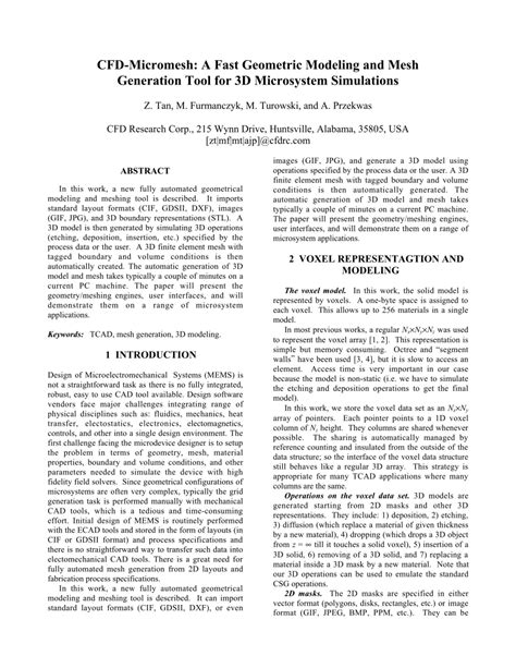 pdf cfd micromesh a fast geometric modeling and mesh generation tool