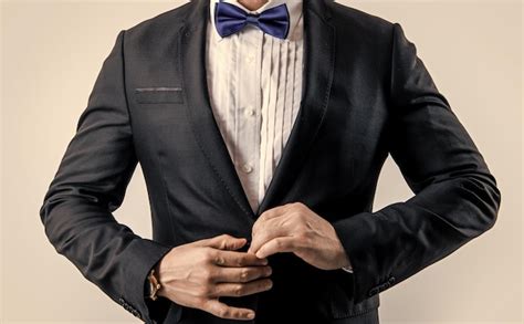 Premium Photo Man Wear Tux Formal Suit Cropped View Man In Tux Isolated On White Background