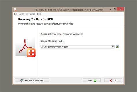 Recovery Toolbox For PDF Open Unreadable PDF Files