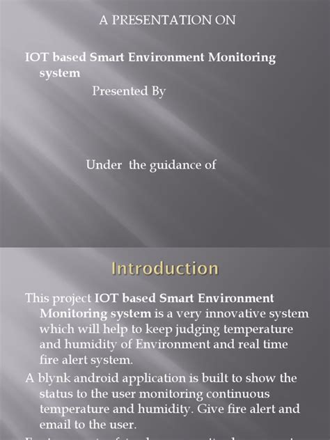 Iot Based Smart Environment Monitoring Pdf Internet Of Things Usb