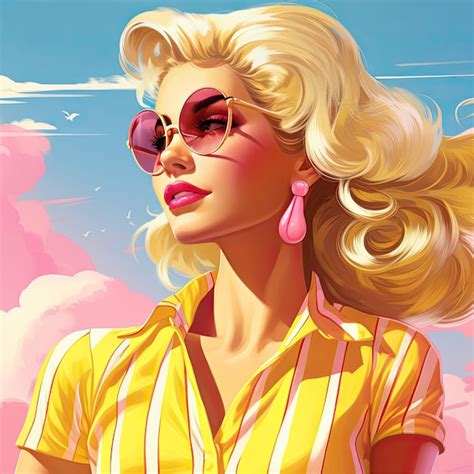 Premium Ai Image Beautiful Blonde Woman Pink Doll Girl Pin Up Girl