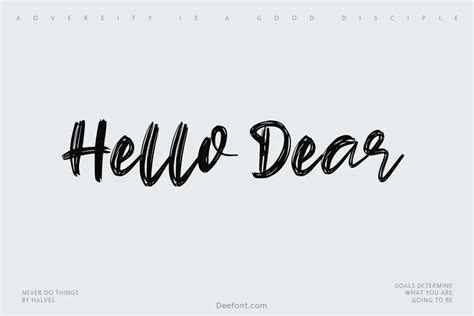 Hello Dear Font Free Download And Preview Deefont