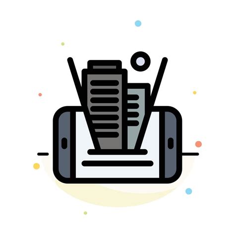 Mobile Cell Technology Building Abstract Flat Color Icon Template