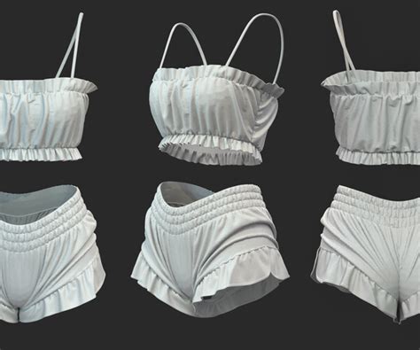 Artstation Pajamas Underwear Panties Crop Top Resources