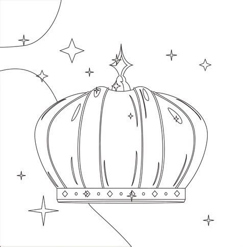 색칠 공부 아이 책 벡터 일러스트 레이 션 Eps10에 대 한 흑백 반짝이 왕관 아이콘 프리미엄 벡터