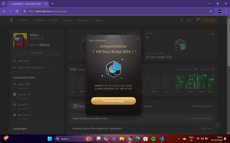 Mukul Bedi On Linkedin 100daysofcode Leetcode Codingjourney
