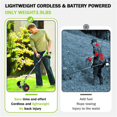 Weed Wacker Desbrozadora Eléctrica Inalámbrica Con Batería De 36 V 4