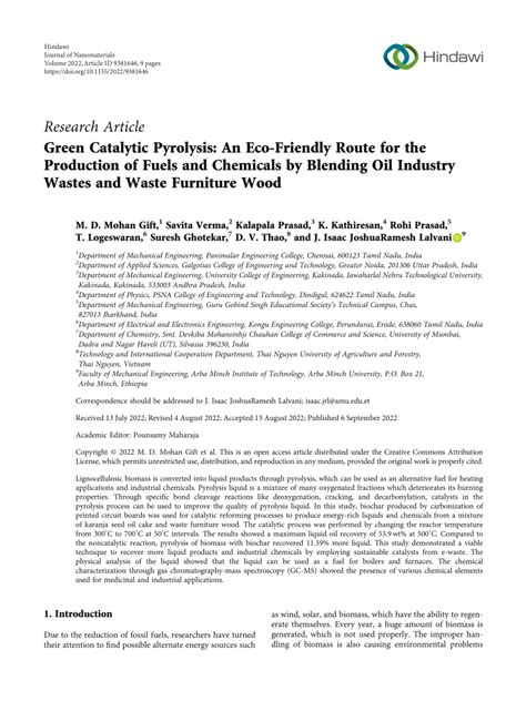 Pdf Green Catalytic Pyrolysis An Eco Friendly Route For The Production Of Fuels And Chemicals